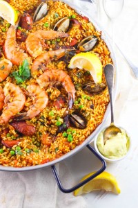 Easy Seafood Paella Recipe (with Saffron Aioli)