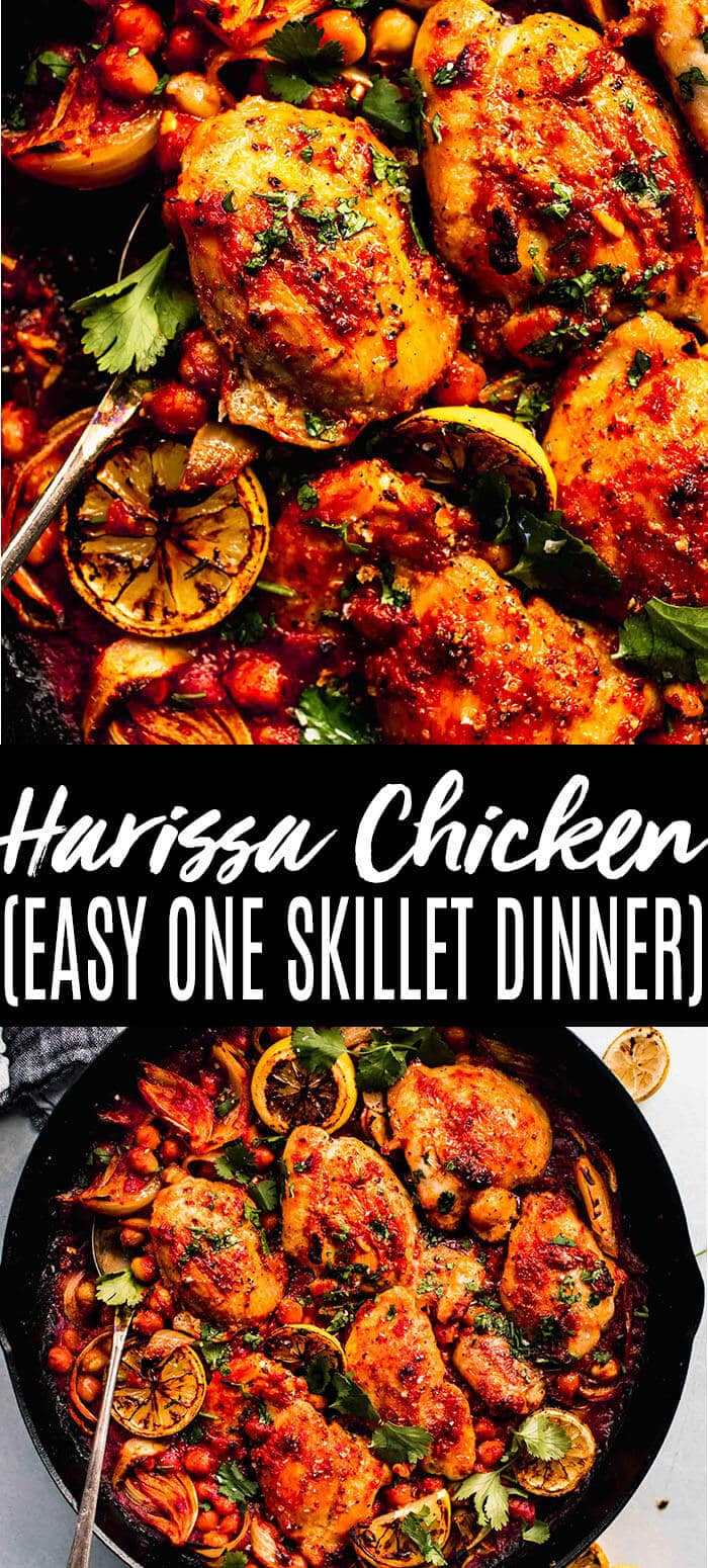 Harissa Chicken with Chickpeas (One Skillet) - Platings + Pairings