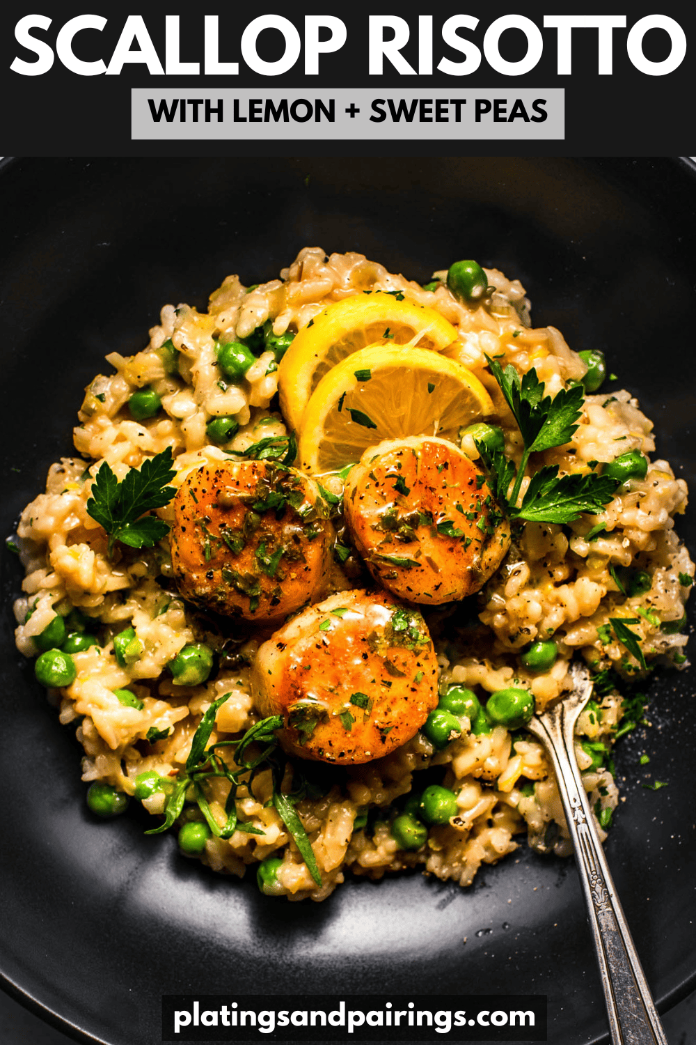 Scallop Risotto Recipe with Sweet Peas and Lemon