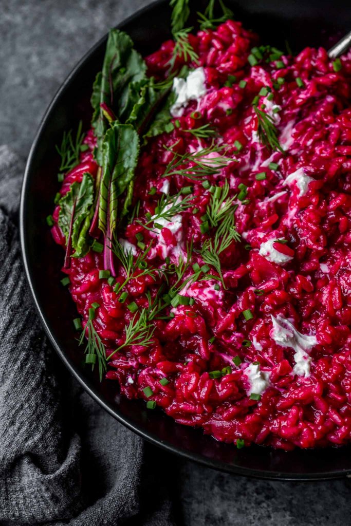 Beet Risotto with Goat Cheese