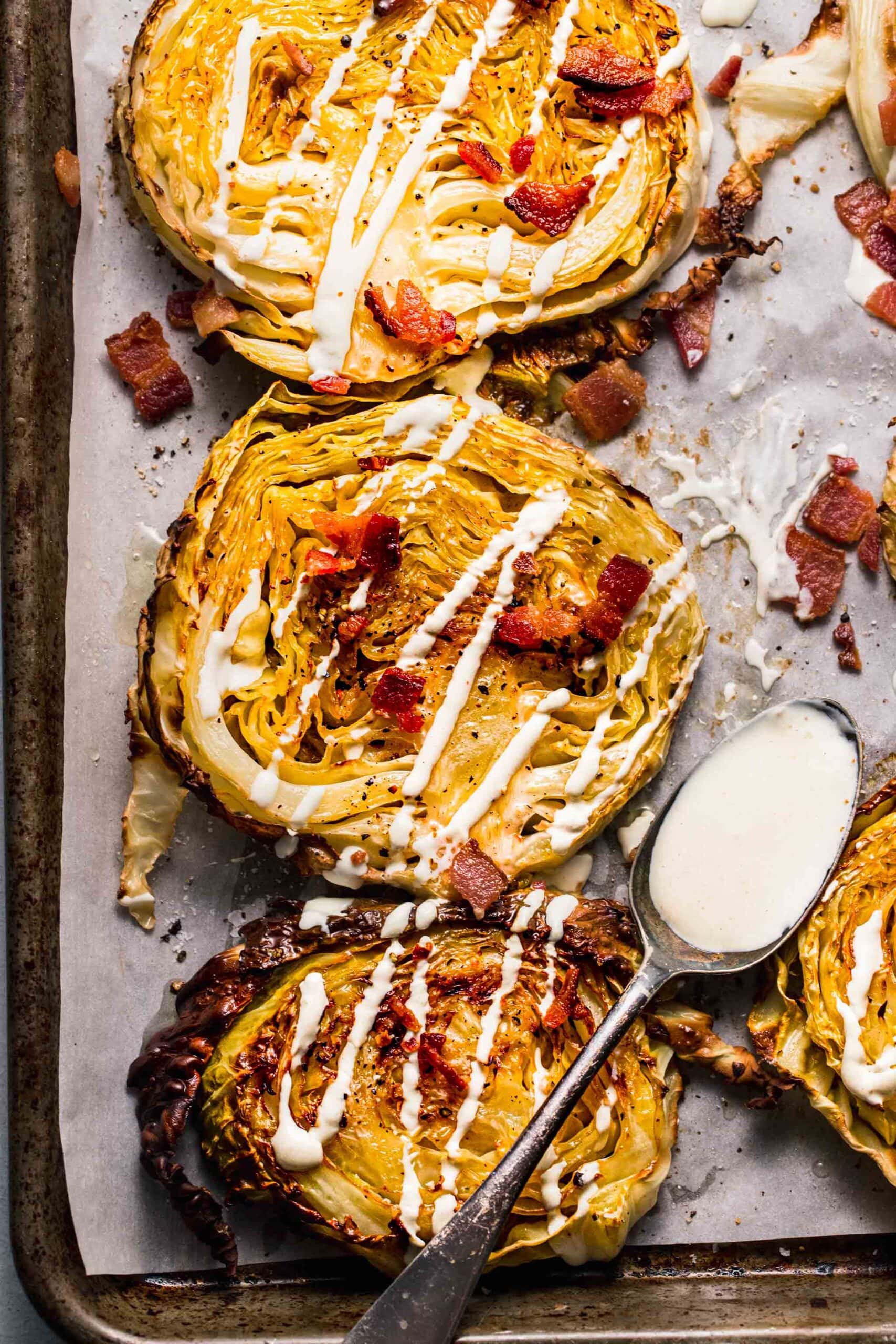 Cabbage Steaks with Bacon & Creamy Mustard Sauce - Platings + Pairings