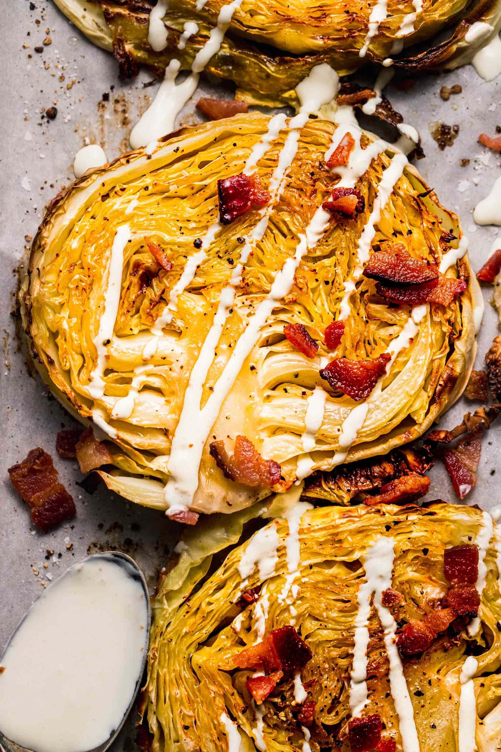 Cabbage Steaks with Bacon & Creamy Mustard Sauce - Platings + Pairings