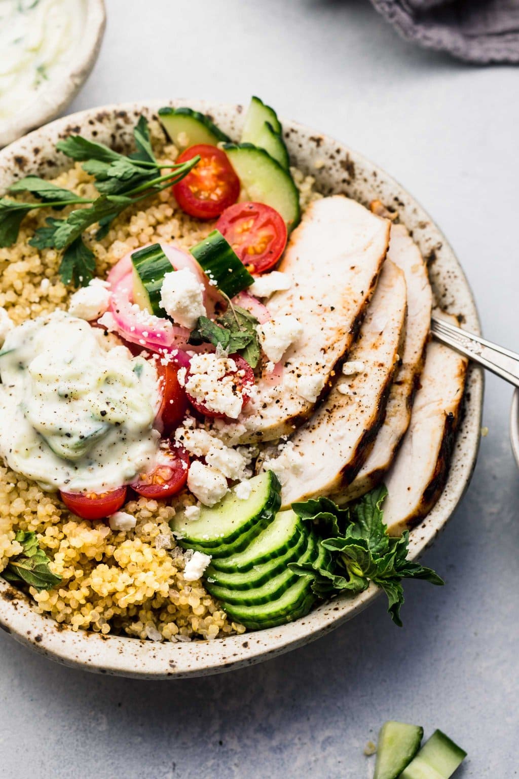 Greek Chicken Gyro Bowls