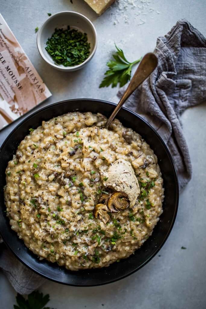 Mushroom Risotto with Truffle Mousse - Platings + Pairings
