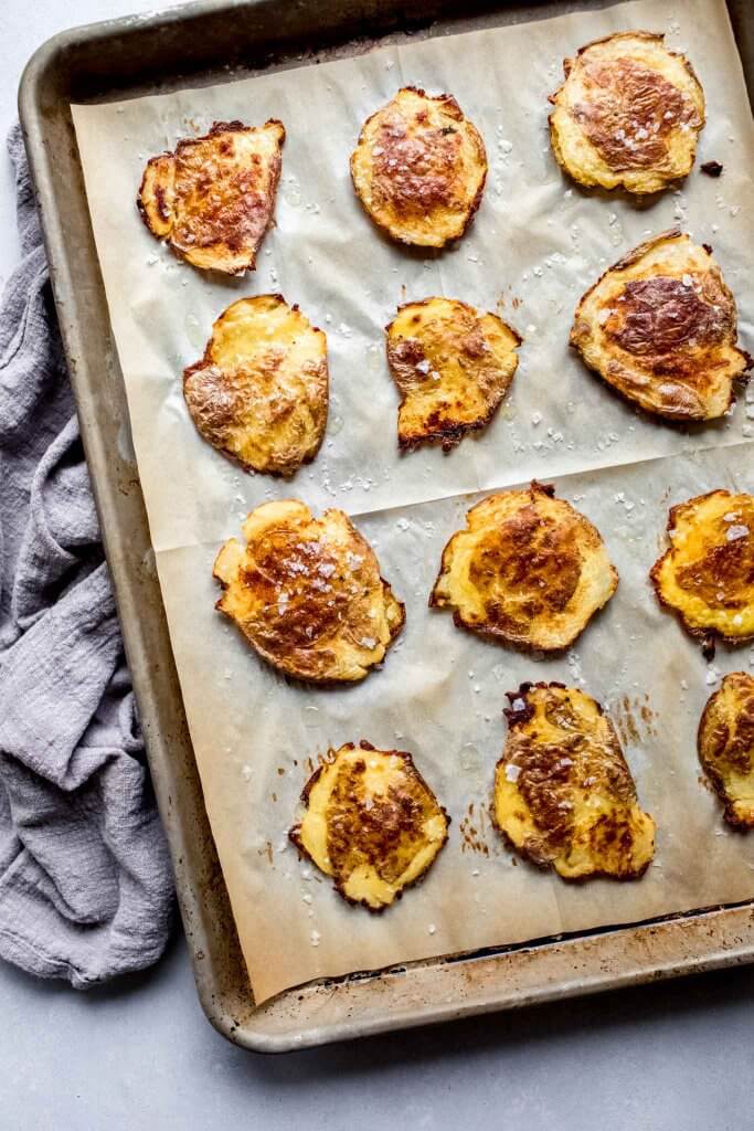 EASY Smashed Potatoes with Mojo Sauce - Platings + Pairings