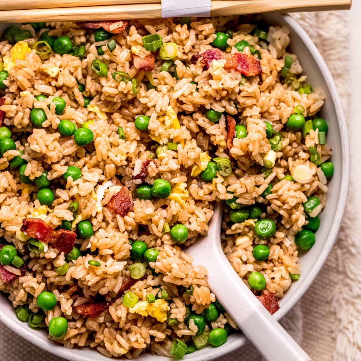 Easy Instant Pot Fried Rice with Egg & Bacon with Bacon - Platings ...