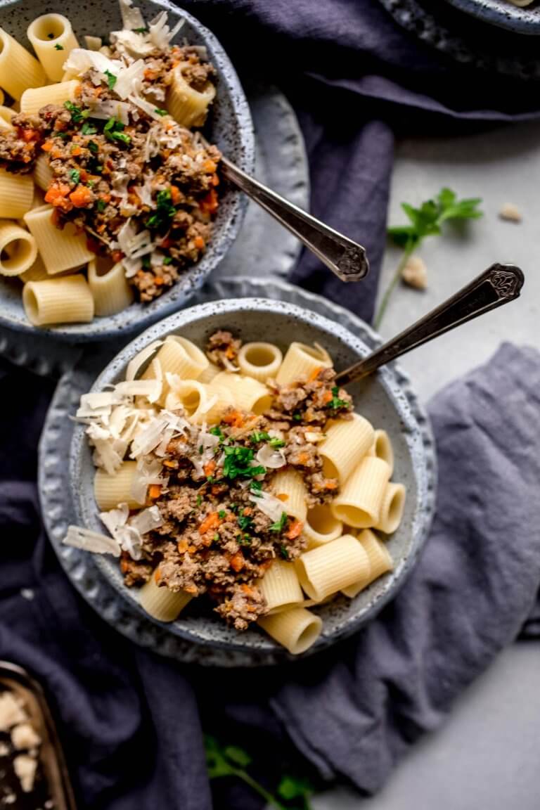 White Bolognese Meat Sauce - Platings + Pairings