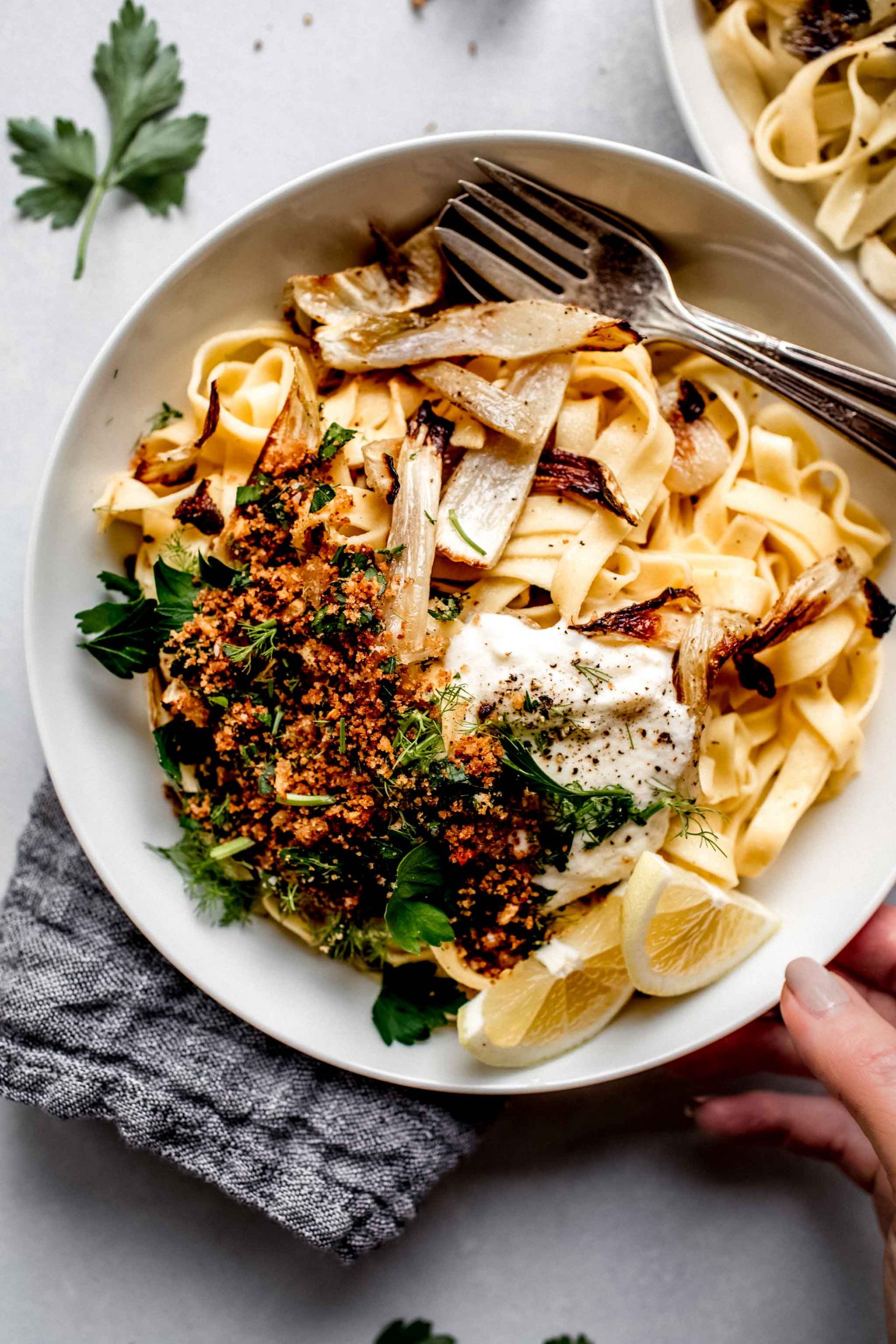 Roasted Fennel Pasta with Ricotta