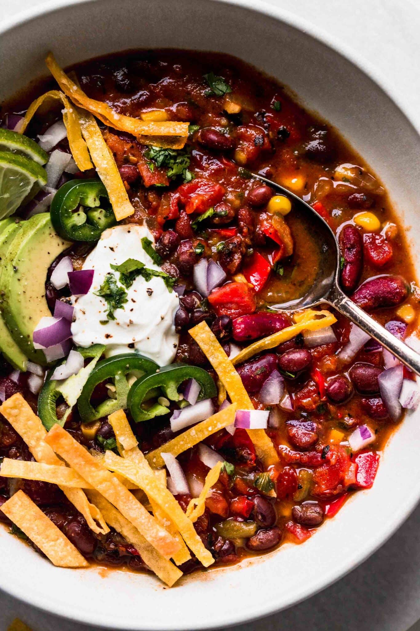 Instant Pot Vegetarian Chili - Platings + Pairings