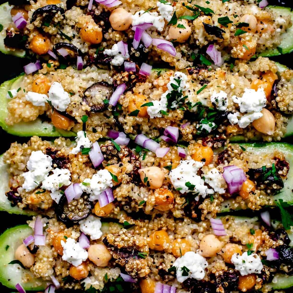 Easy Greek Stuffed Zucchini Boats (Healthy 30-Minute Recipe)