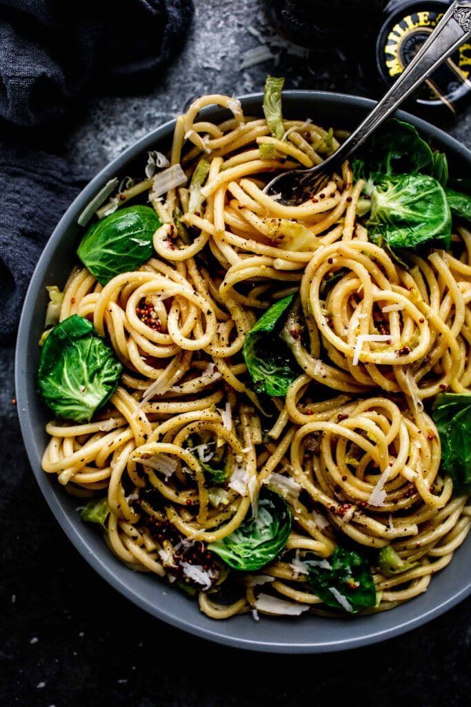 Brussels Sprouts Pasta with Parmesan