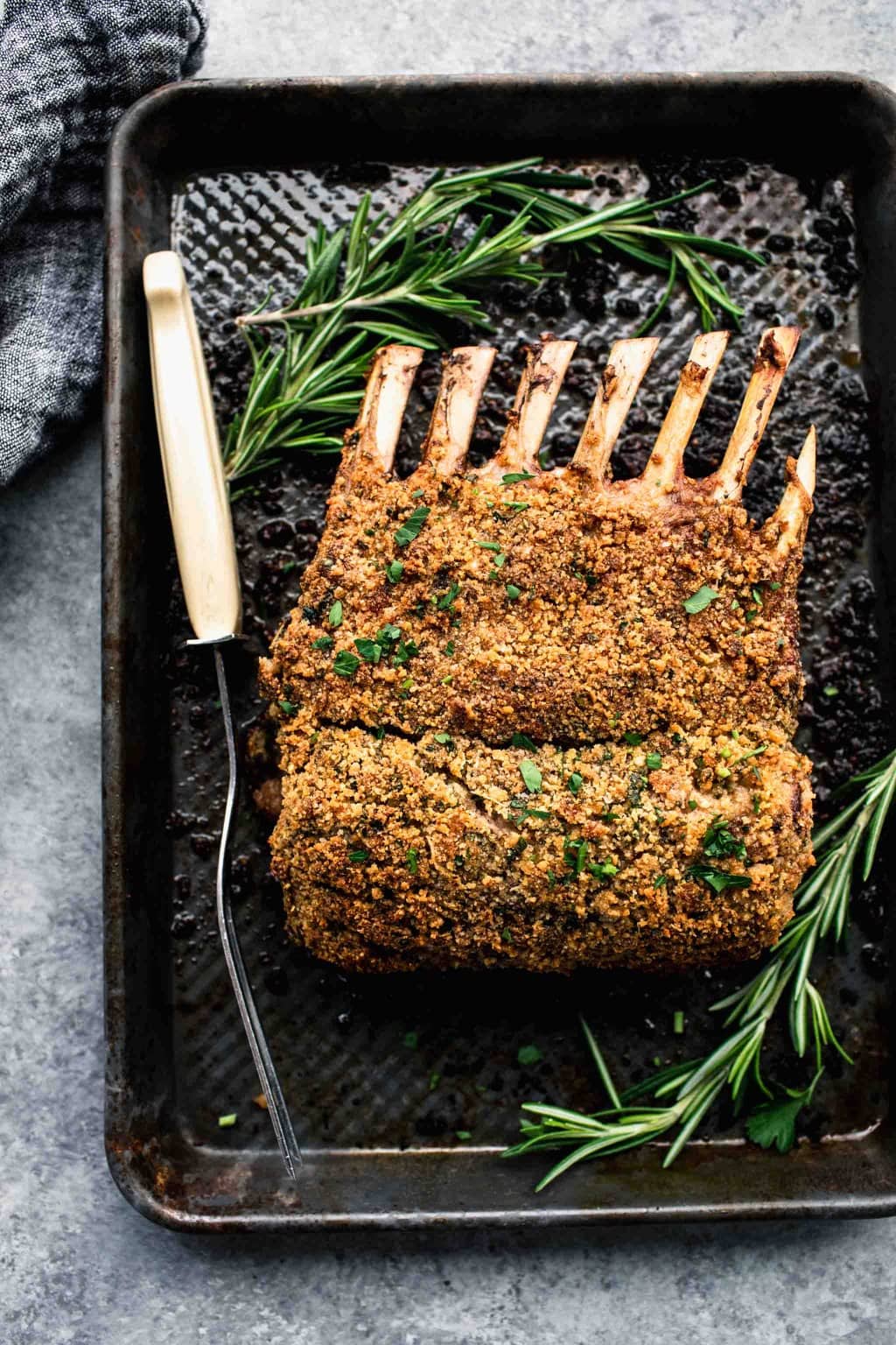 Garlic Herb Crusted Rack of Lamb - Platings + Pairings