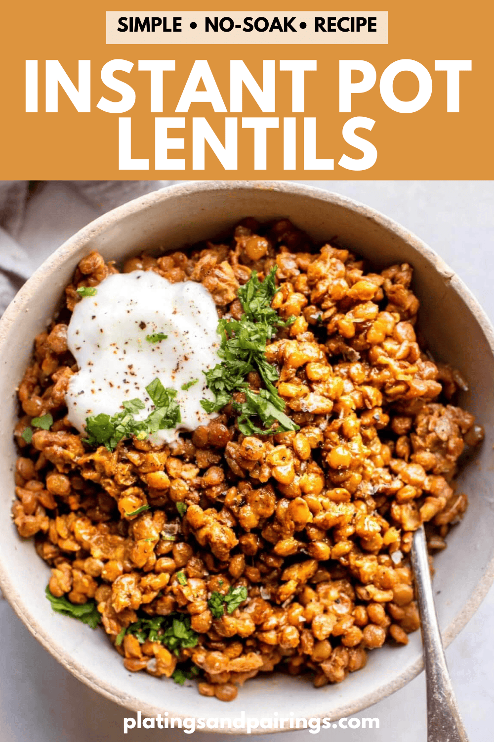 Pressure Cooker Lentils (No Soak Instant Pot Recipe)