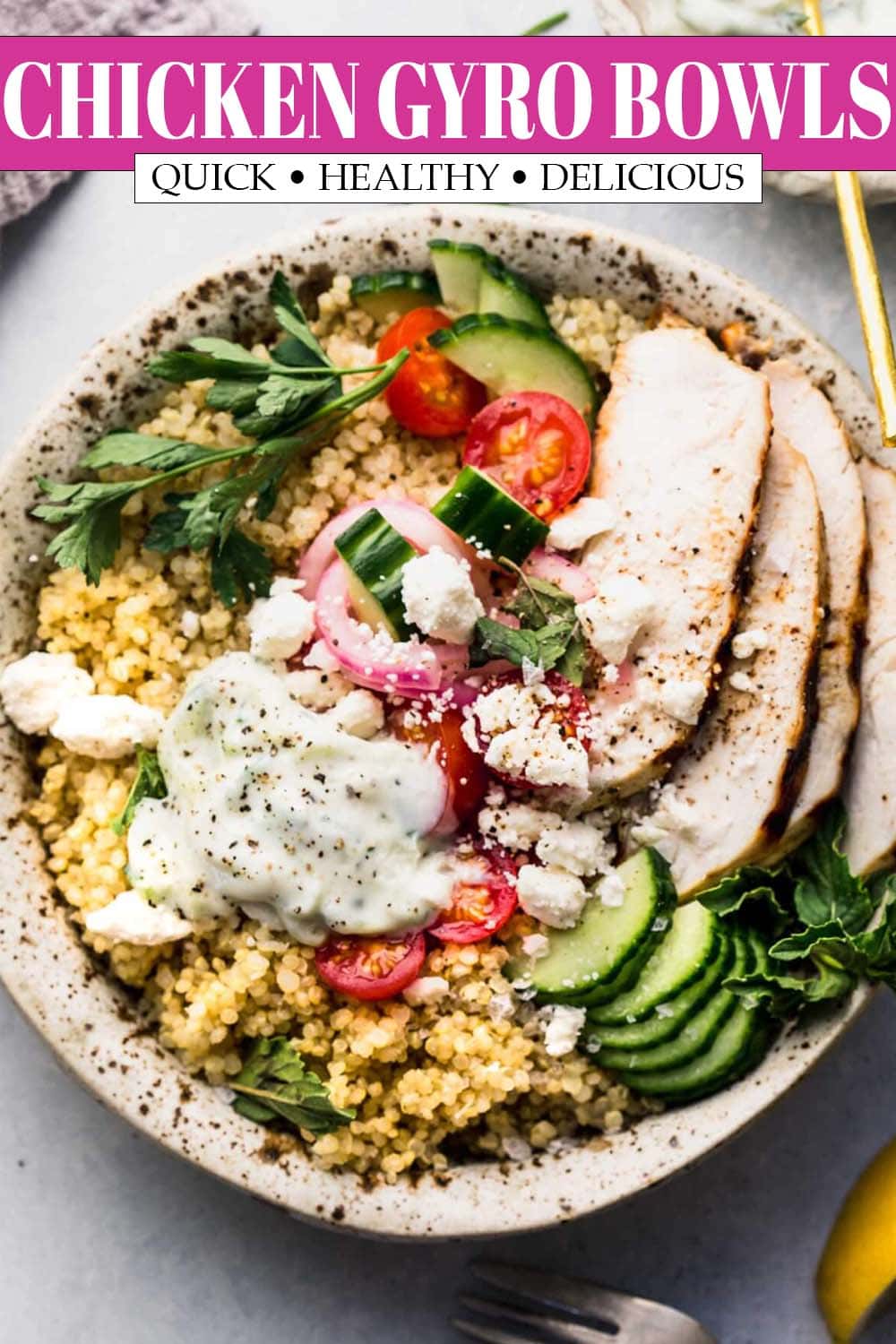 Greek Chicken Gyro Bowls