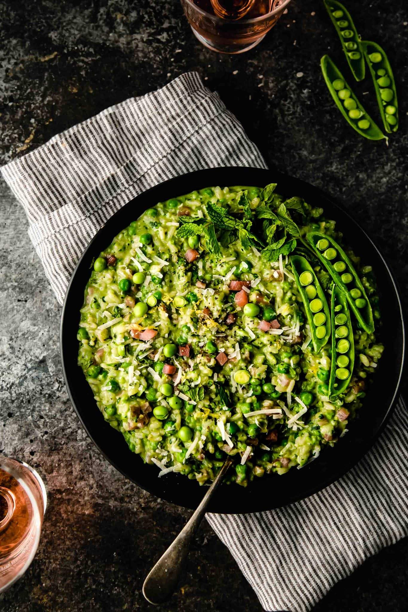 Sweet Pea Risotto with Lemon & Prosciutto