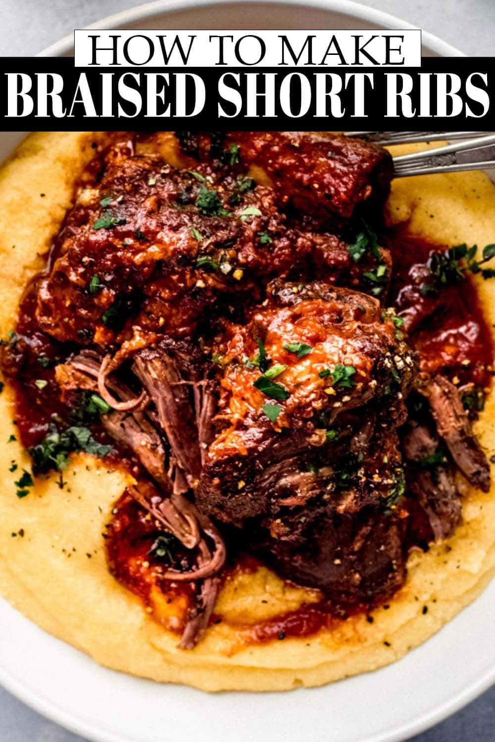 Red Wine Braised Short Ribs with Polenta