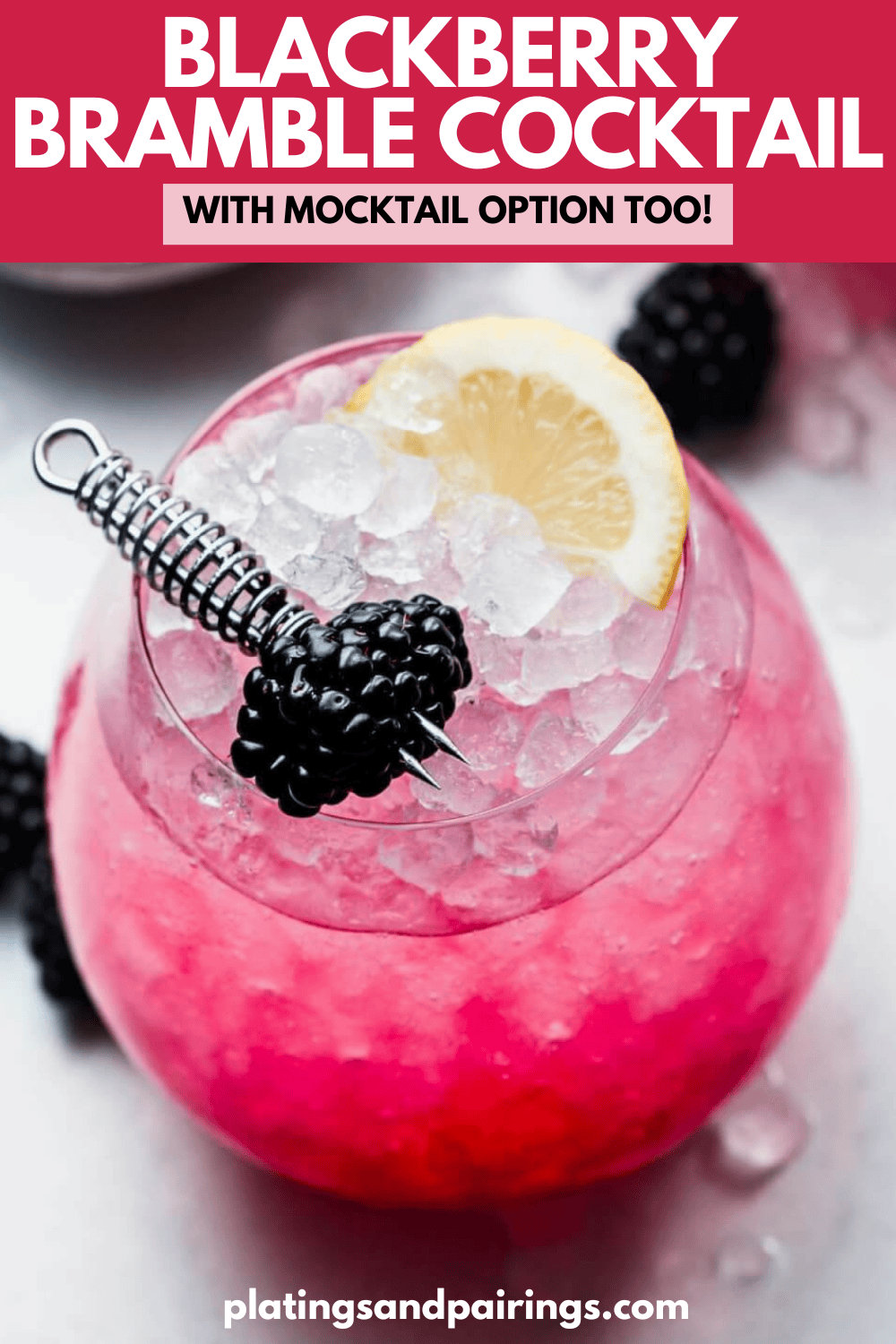 Blackberry Bramble Cocktail + Mocktail (Simple & Refreshing)