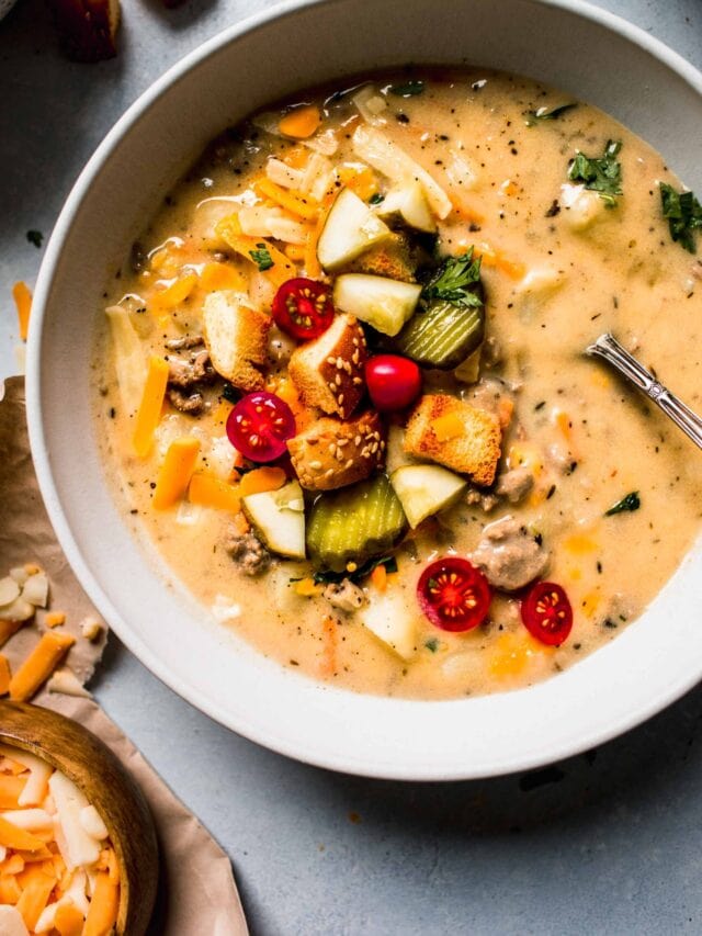 The Best Cheeseburger Soup - Platings + Pairings