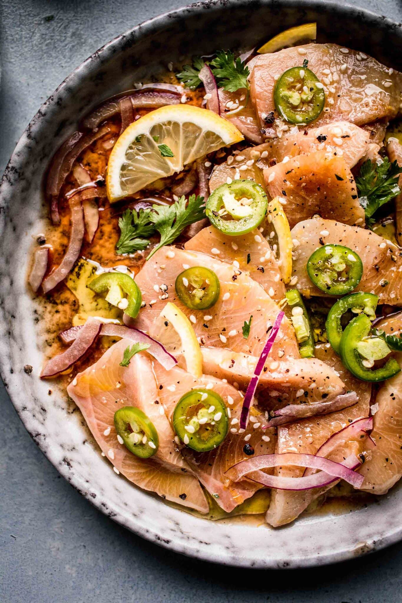 Best Hamachi Crudo (Yuzu, Chili & Fresh Herbs)