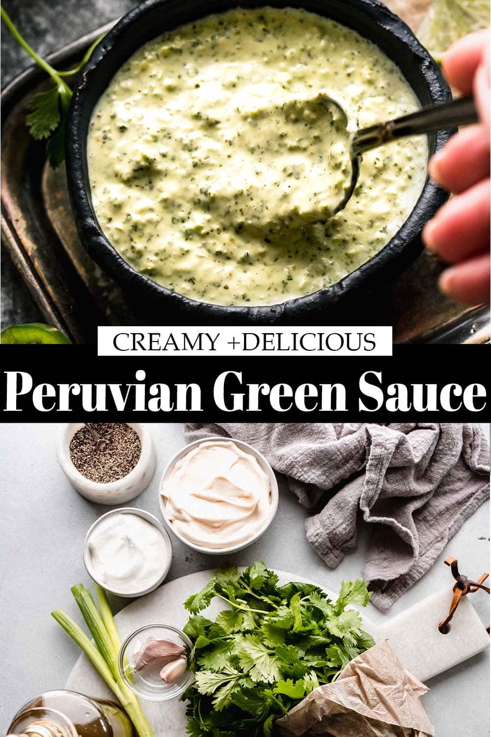 Peruvian Green Sauce Recipe (Aji Verde) - Platings + Pairings