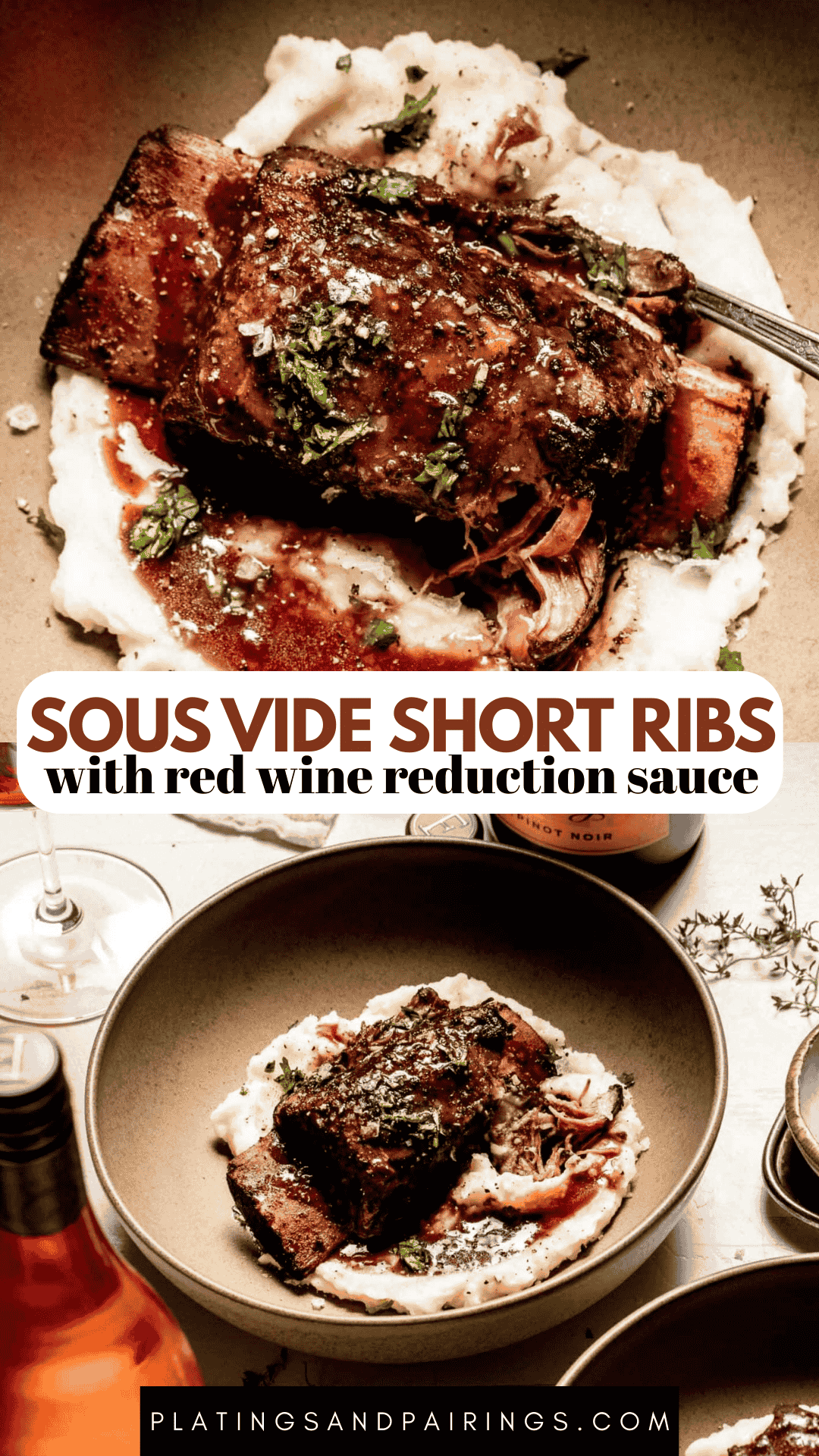 Sous Vide Beef Short Ribs Recipe with Red Wine Reduction