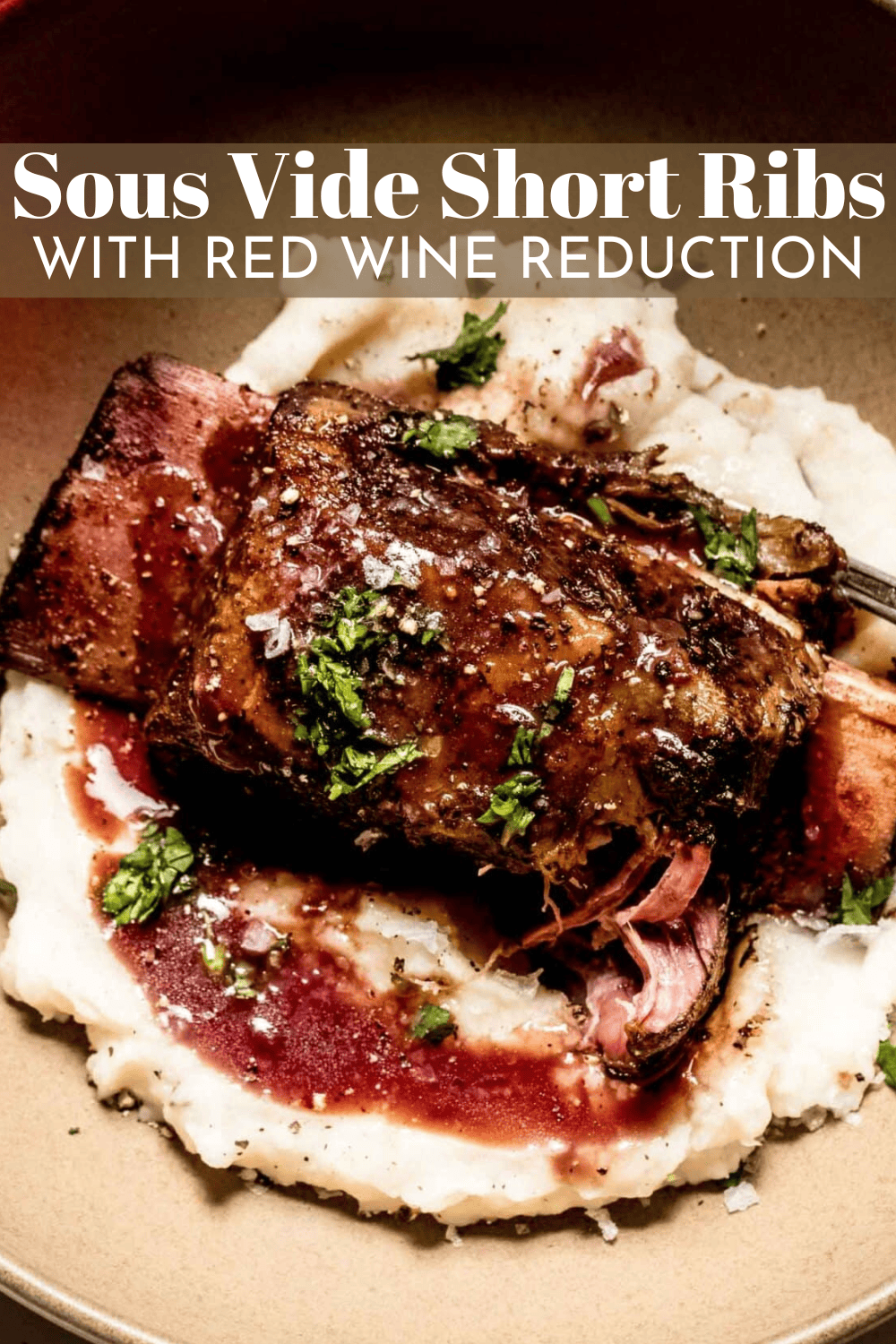 Sous Vide Short Ribs with Red Wine Reduction