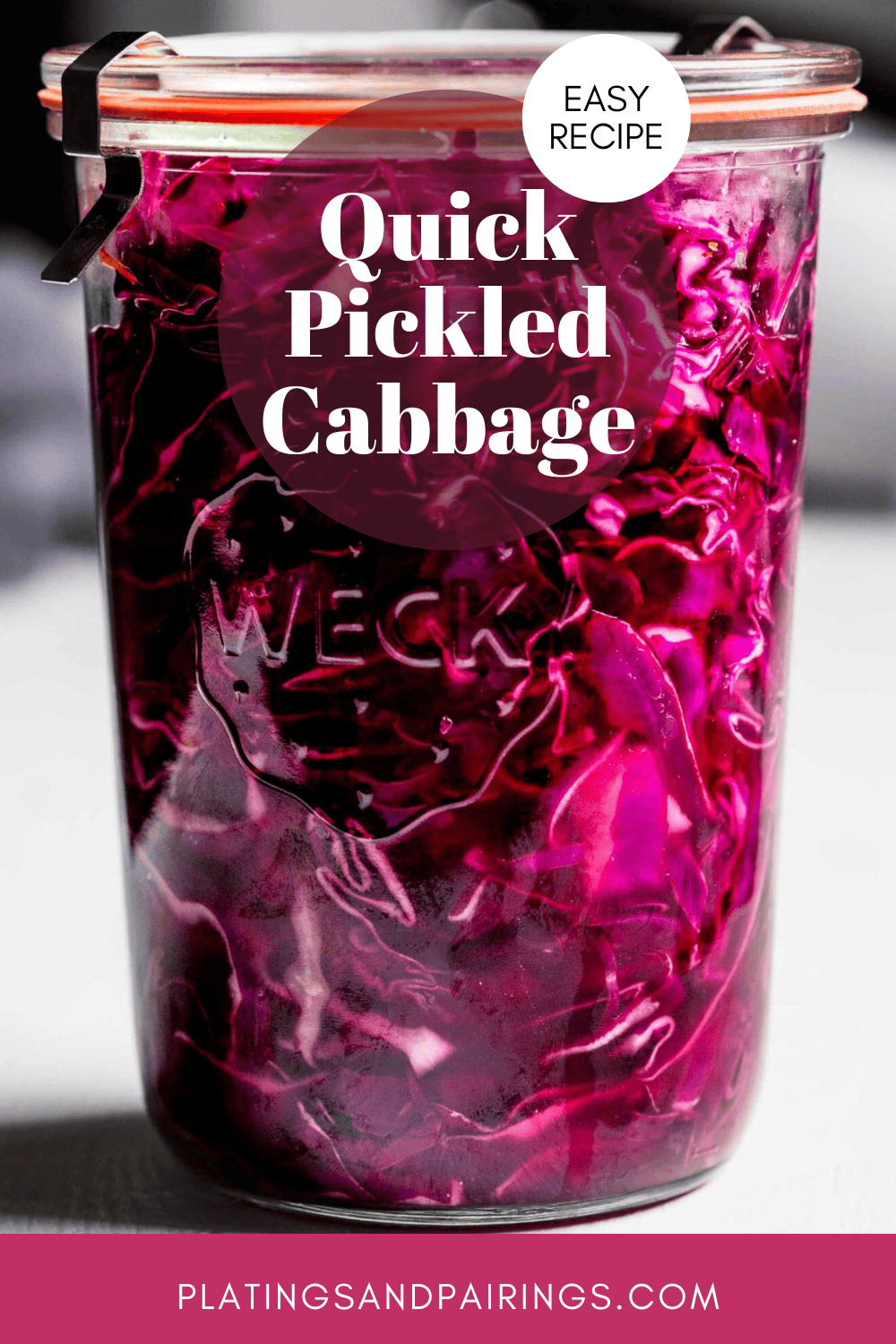 Easy Quick Pickled Cabbage (Red OR Green)