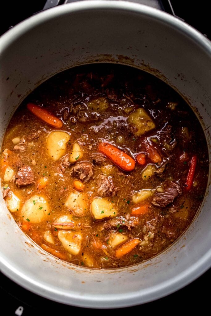 Easy Instant Pot Beef Stew Recipe with Red Wine Sauce