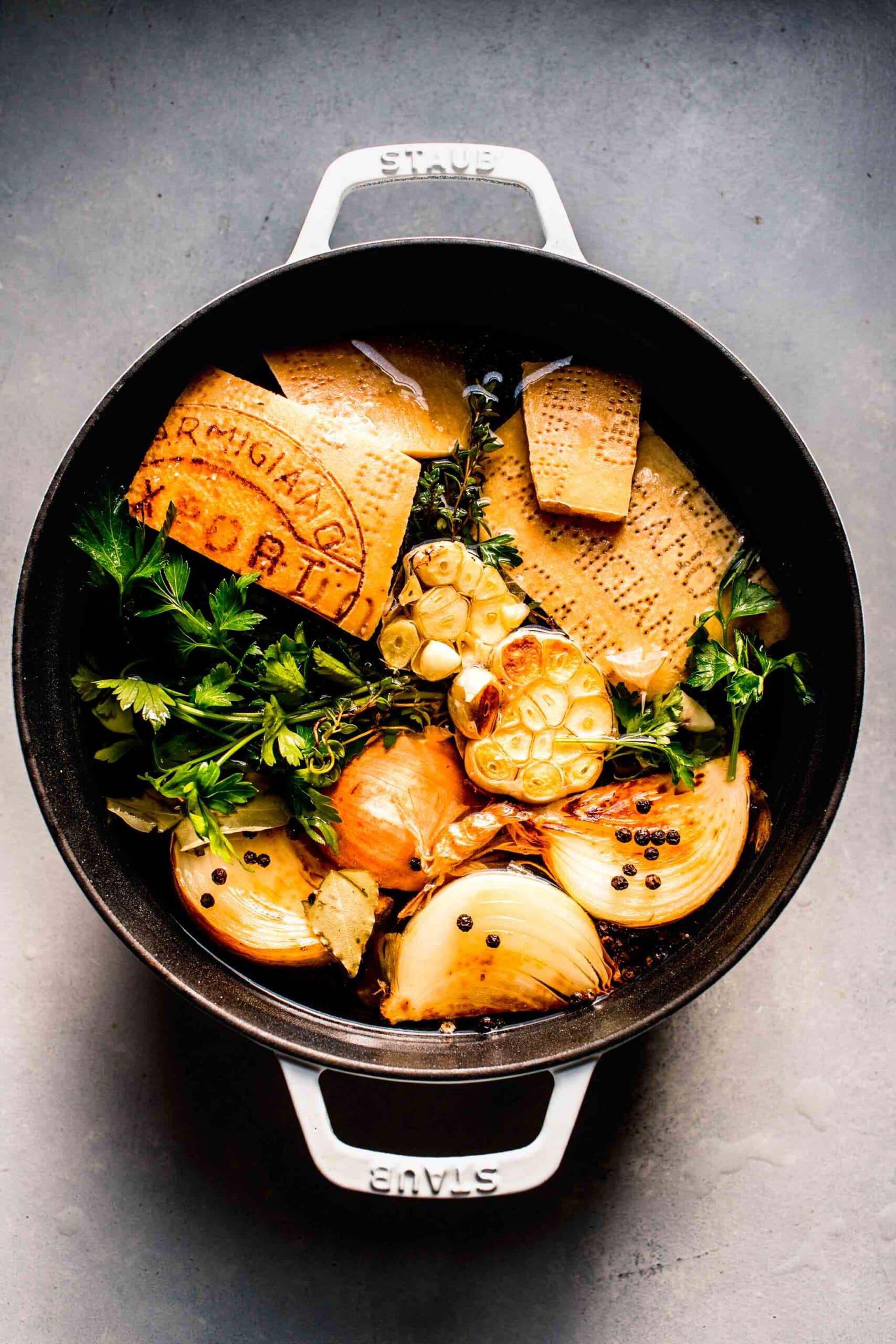 How to Make Parmesan Broth with Cheese Rinds + Ways to Use It