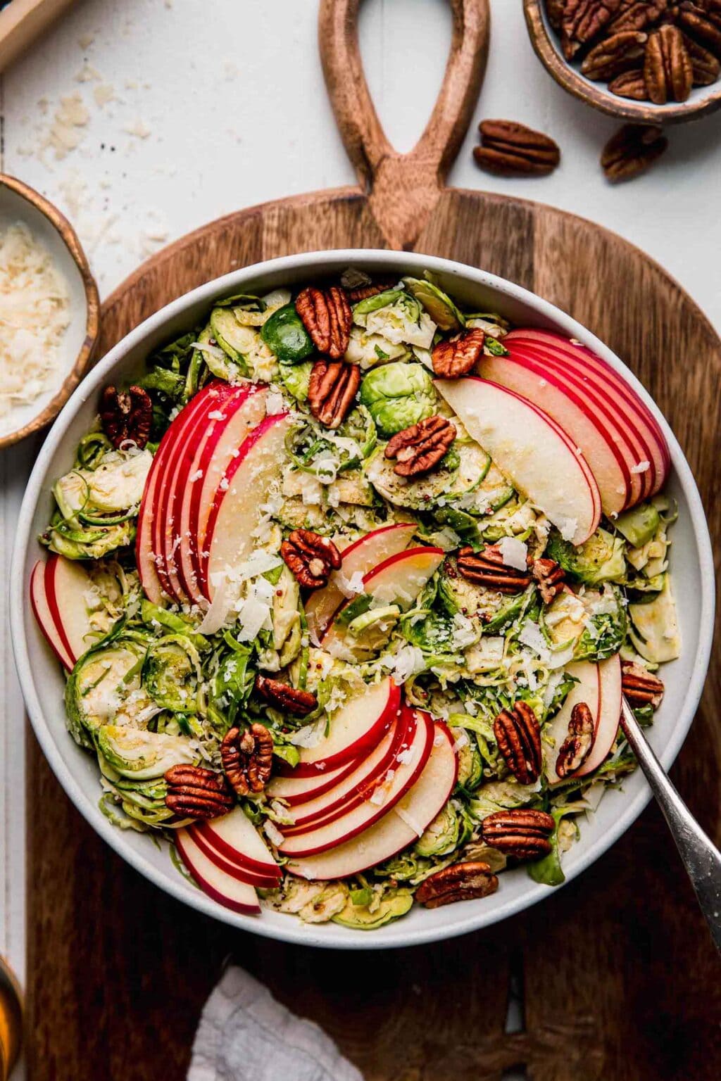 Shaved Brussels Sprout Apple Salad with Pecans
