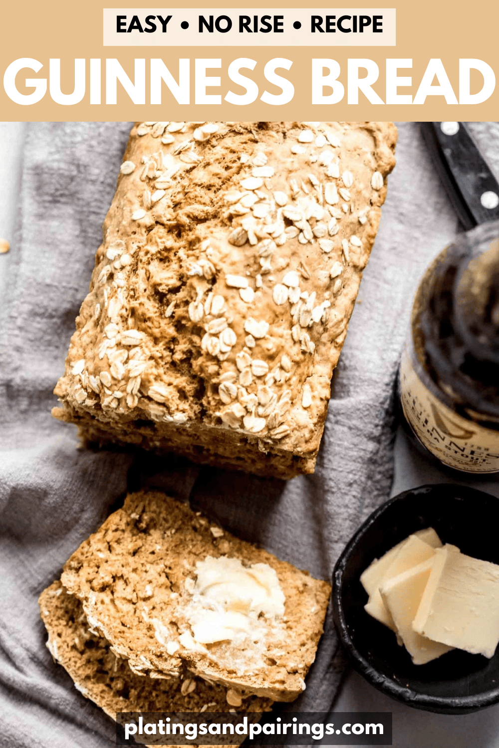 Irish Guinness Bread (Quick + Easy Recipe with No Rising!!!)