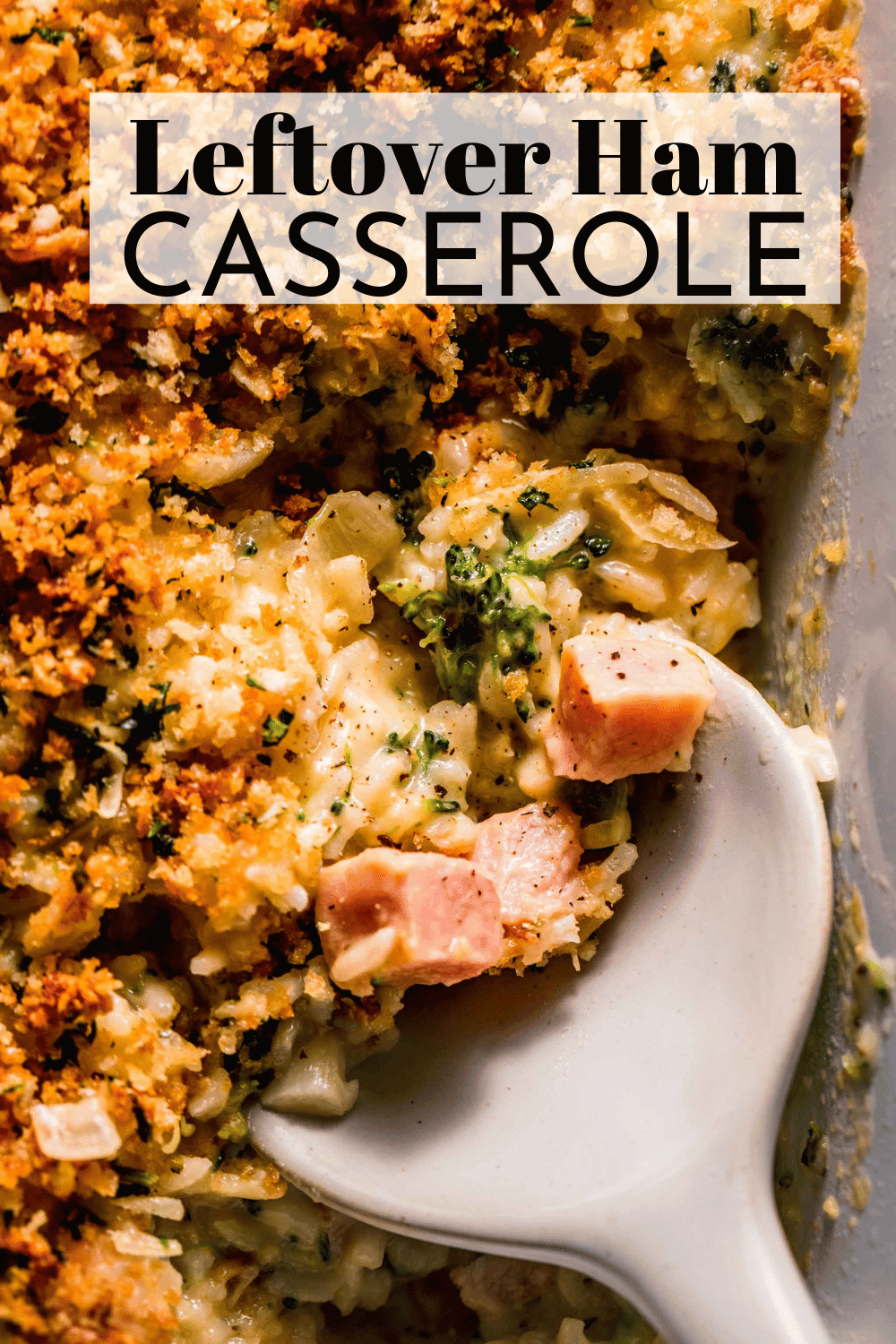 EASY Leftover Ham Casserole with Rice & Cheese