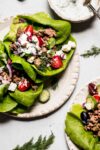 Greek Lamb Lettuce Wraps with Tzatziki