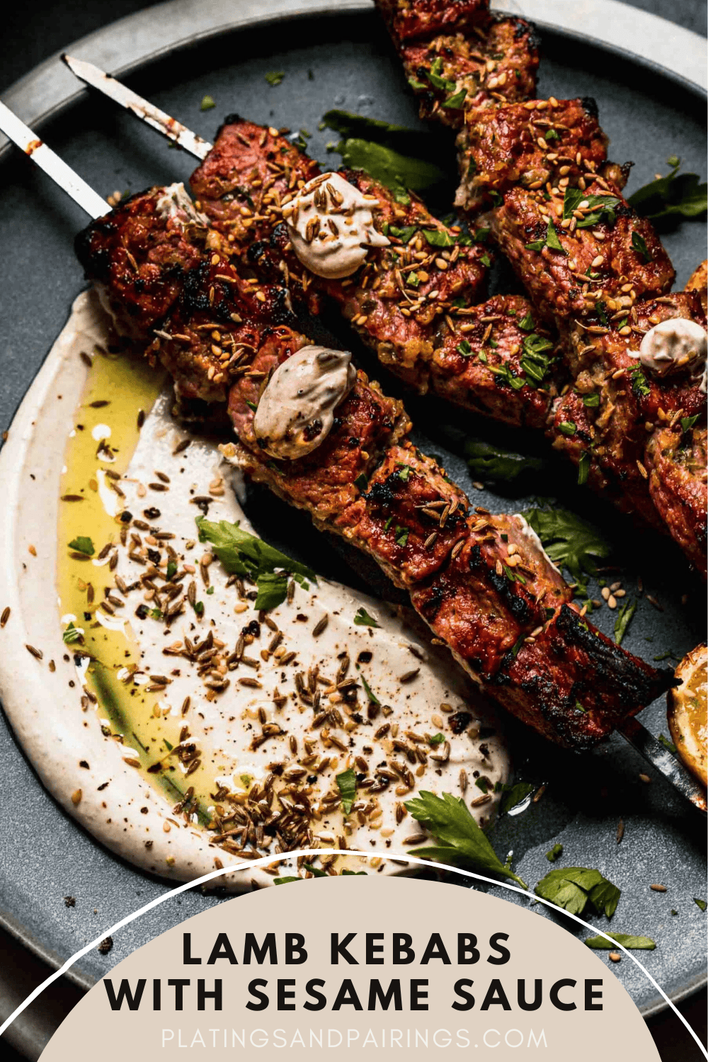The BEST Lamb Kebab Recipe with Sesame Sauce