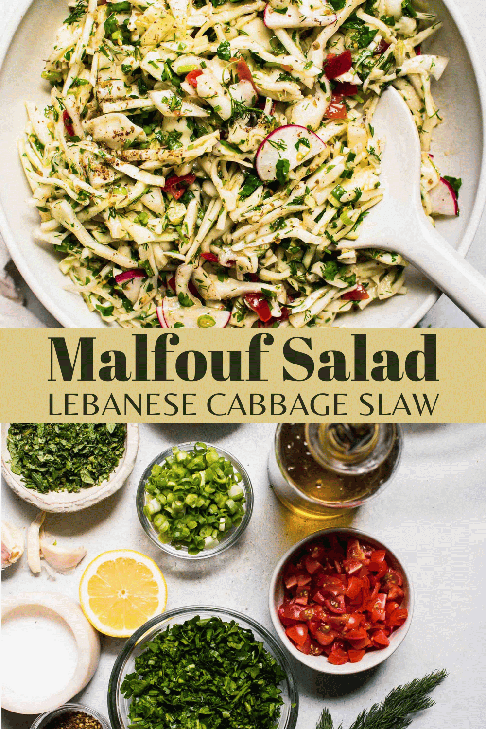 Easy Lebanese Cabbage Salad (Salatet Malfouf)
