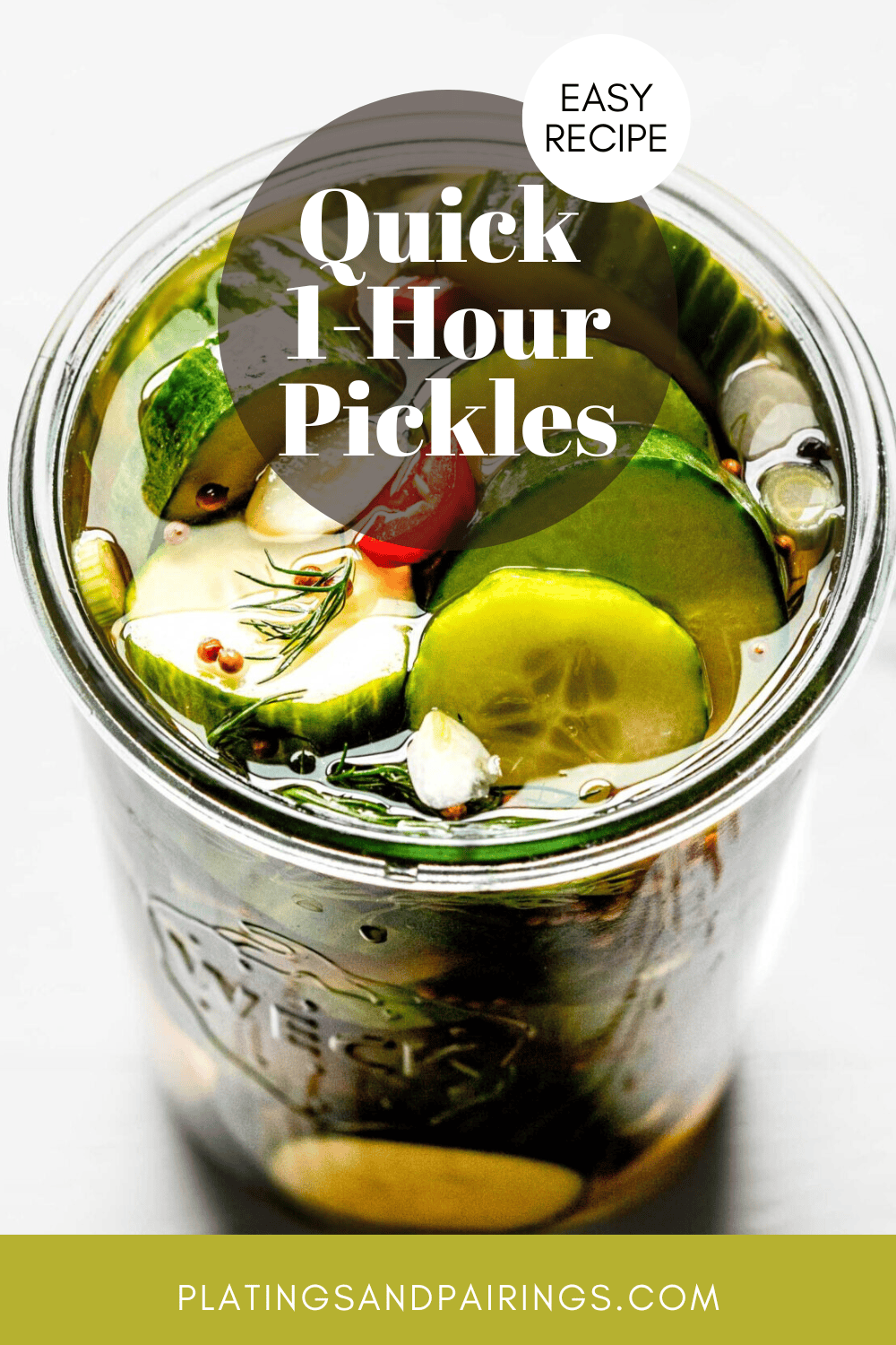 1 Hour Pickles (Quick Pickled Cucumbers)