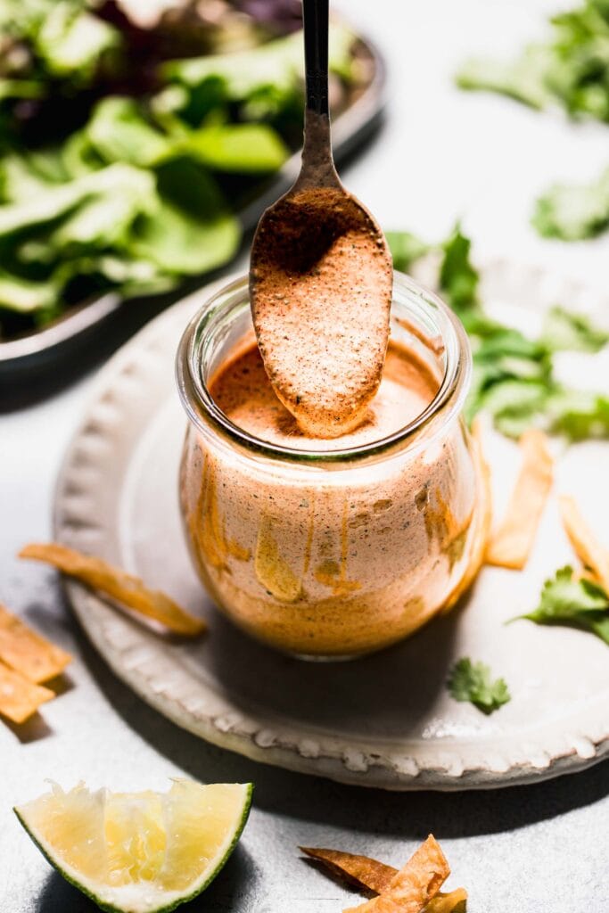 Creamy Southwest Salad Dressing with Greek Yogurt