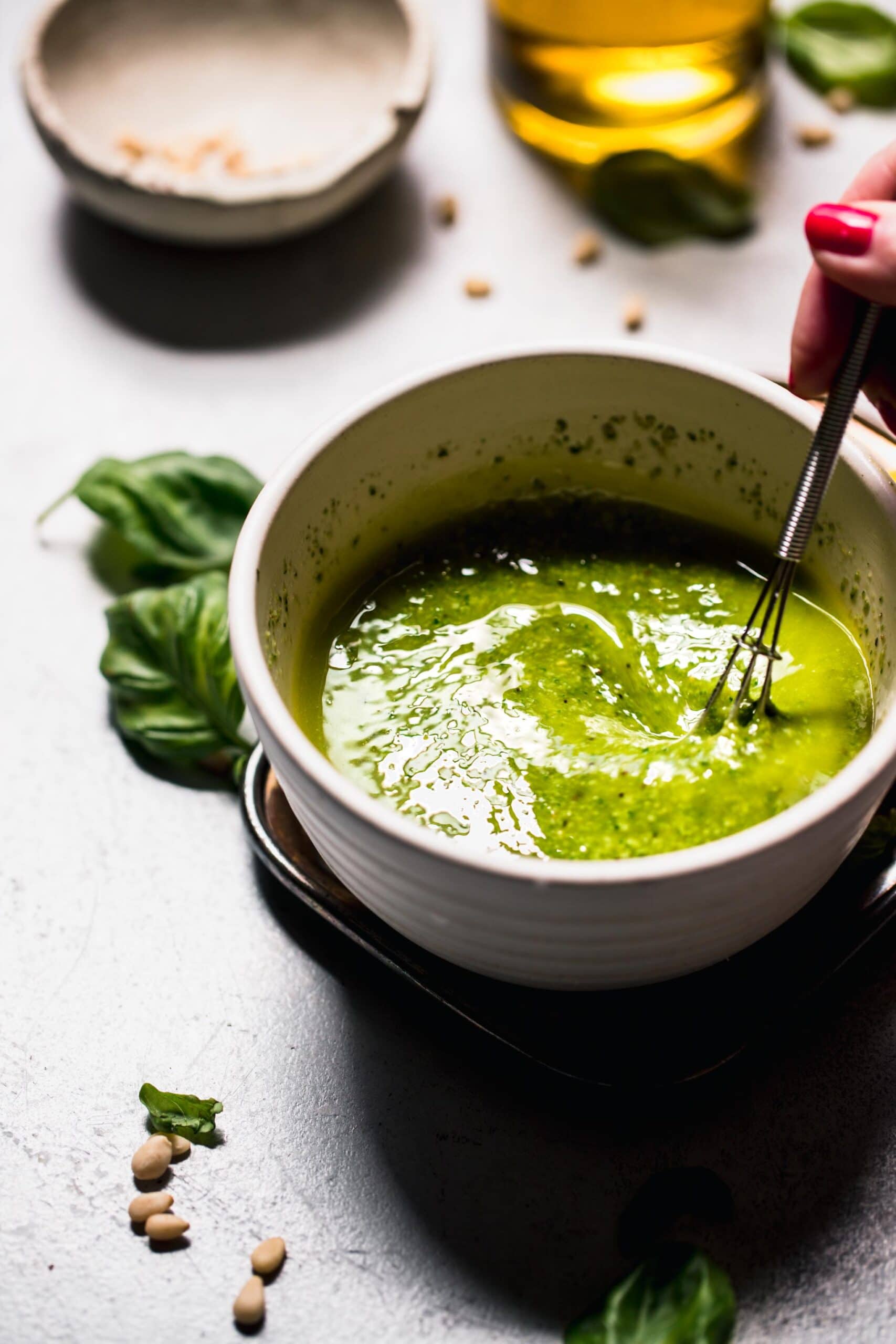 Easy Lemon Pesto Vinaigrette (Simple Basil Salad Dressing)