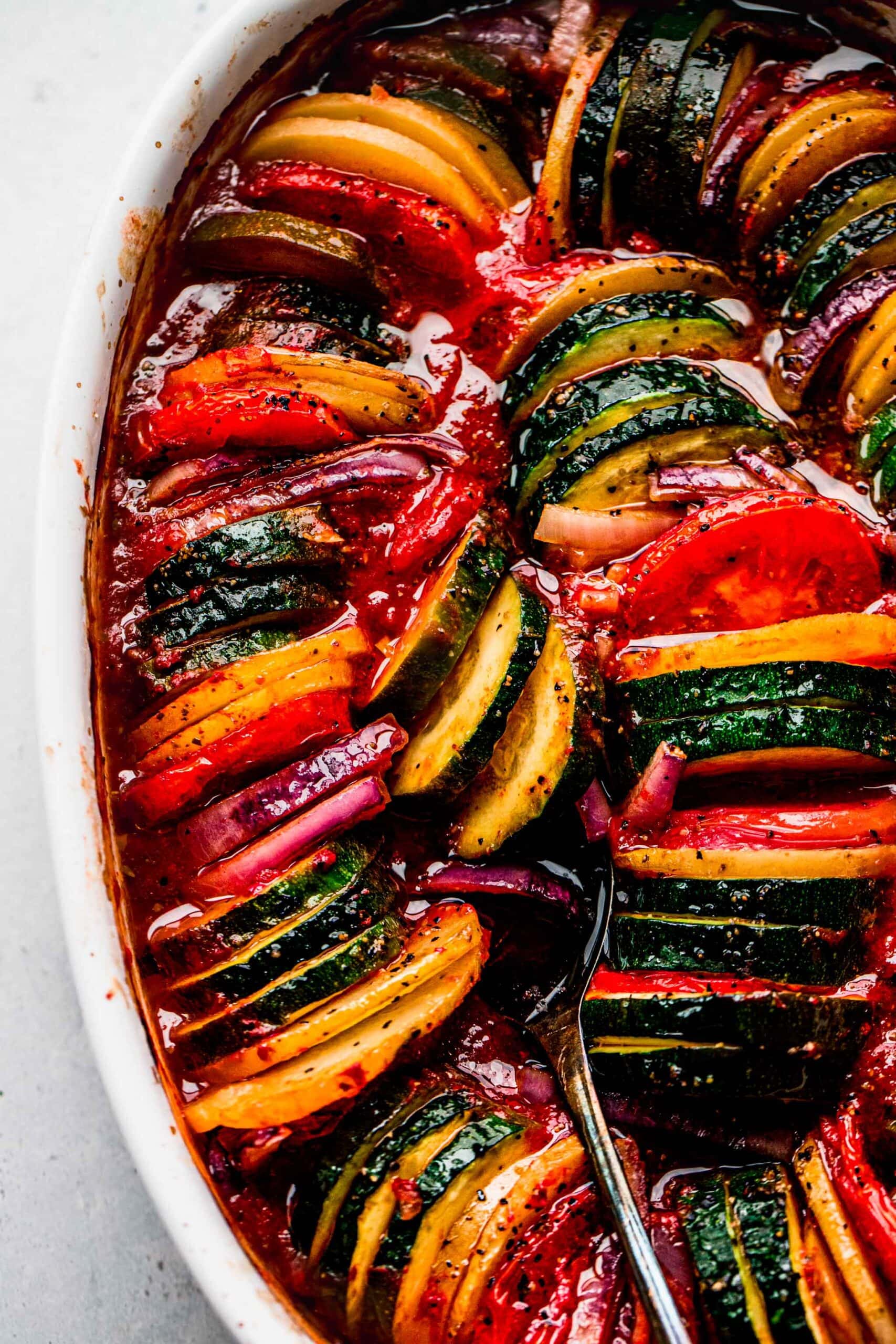 Briam (Traditional Greek Roasted Vegetables) - Platings + Pairings