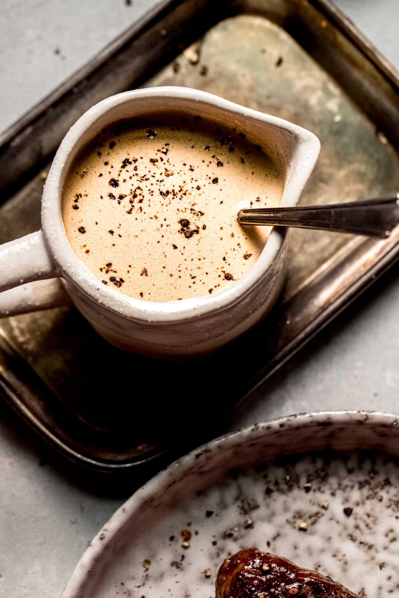 Creamy Peppercorn Sauce for Steak (Easy Steakhouse Recipe!)