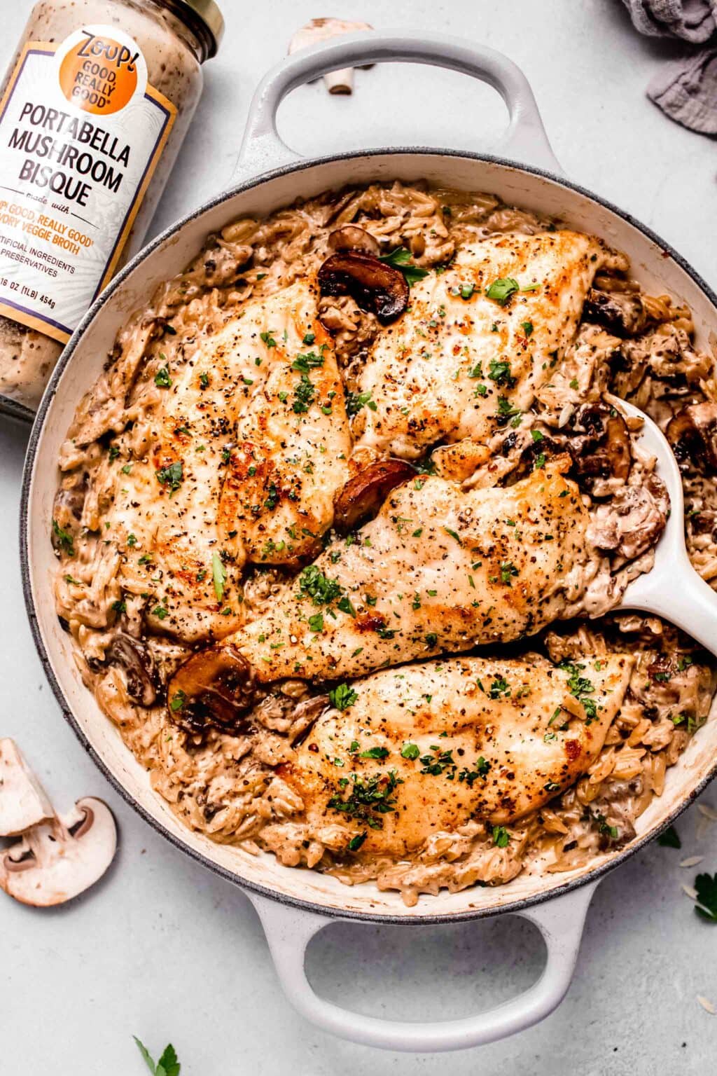 Chicken Mushroom Orzo Skillet (30-Minute Recipe!) - Platings + Pairings