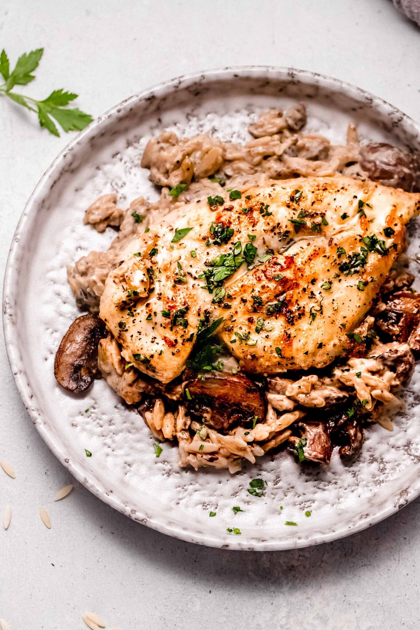 Creamy Mushroom Orzo Chicken (30-Minute Recipe!) - Platings + Pairings