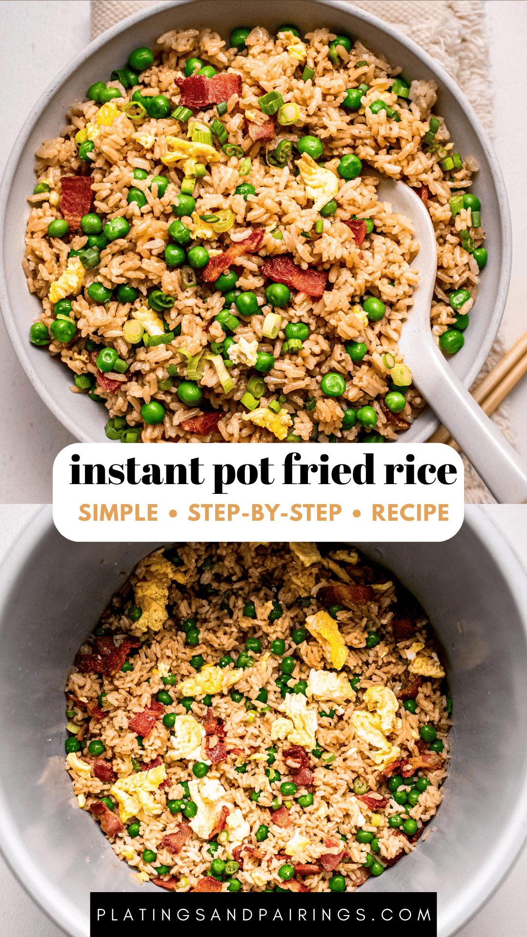 Instant Pot Fried Rice with Egg & Bacon