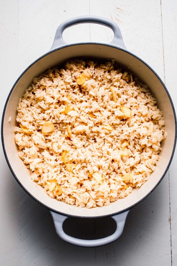 Easy Garlic Butter Rice Recipe (Flavor Packed!!) - Platings + Pairings