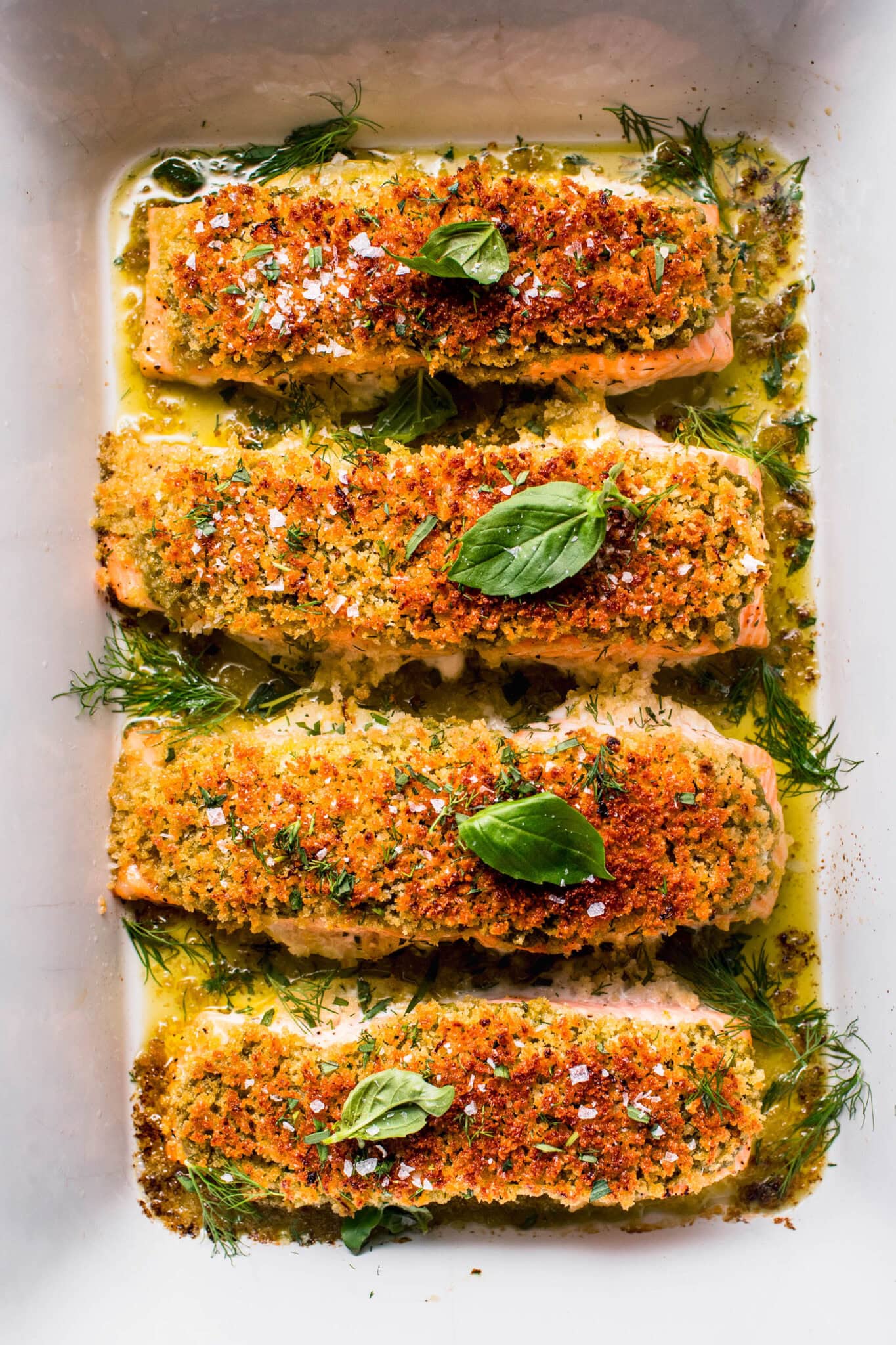 Pesto Panko Crusted Salmon