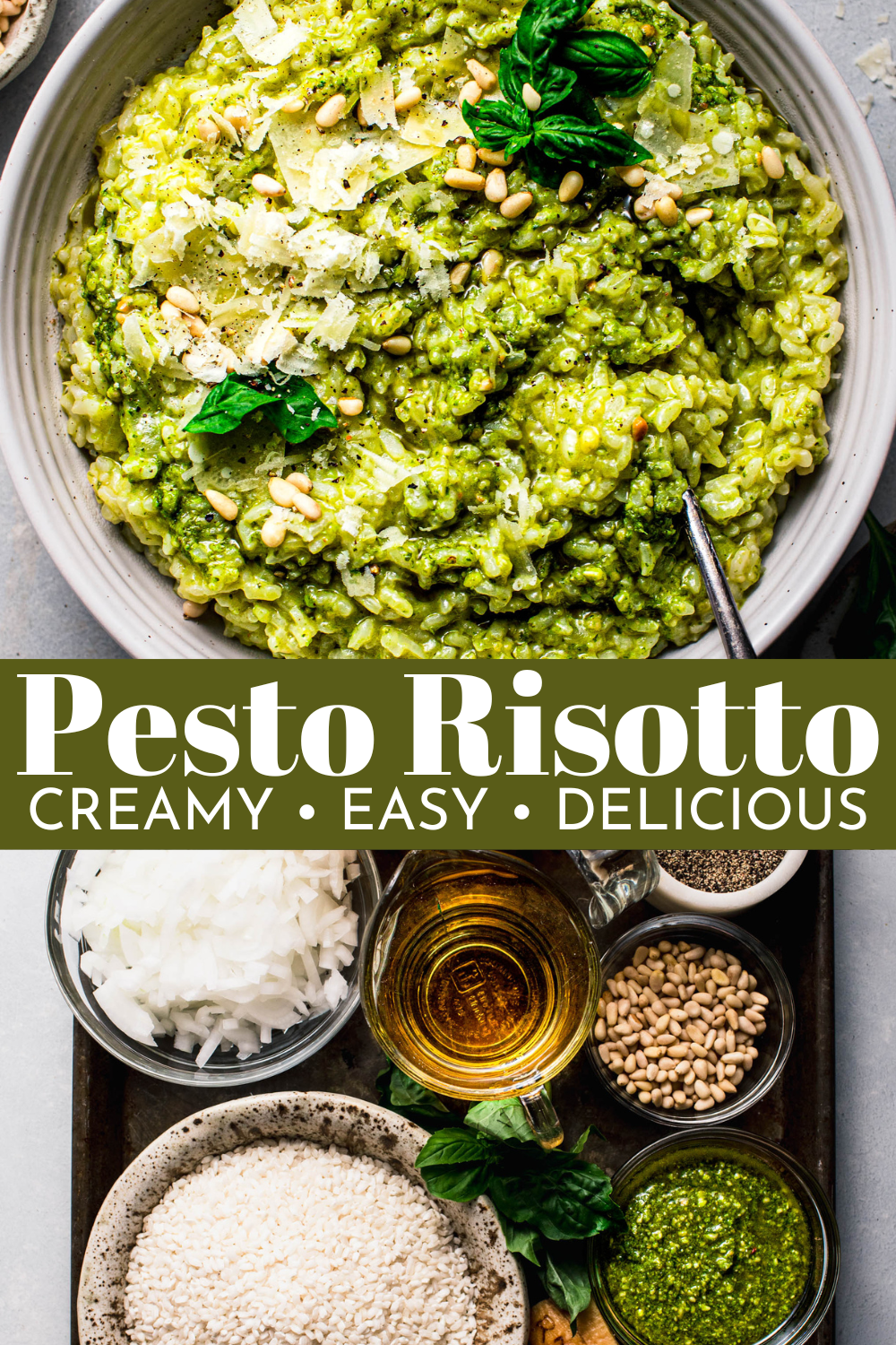 Pesto Risotto with Parmesan - Platings + Pairings