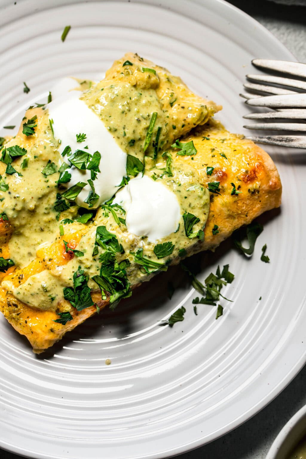 Creamy Poblano Chicken Enchiladas Recipe