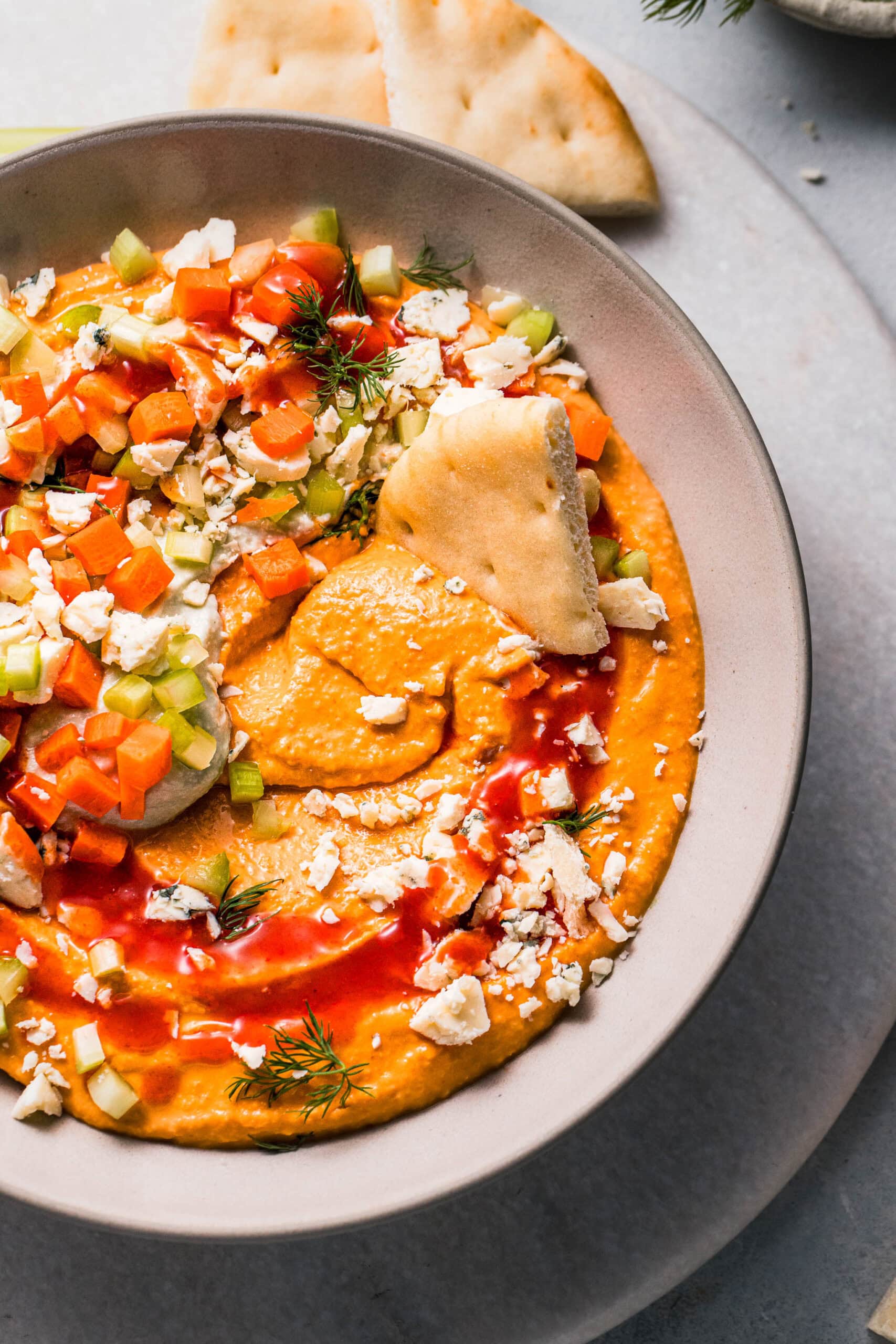 Buffalo Hummus Dip Recipe (Easy + Spicy)