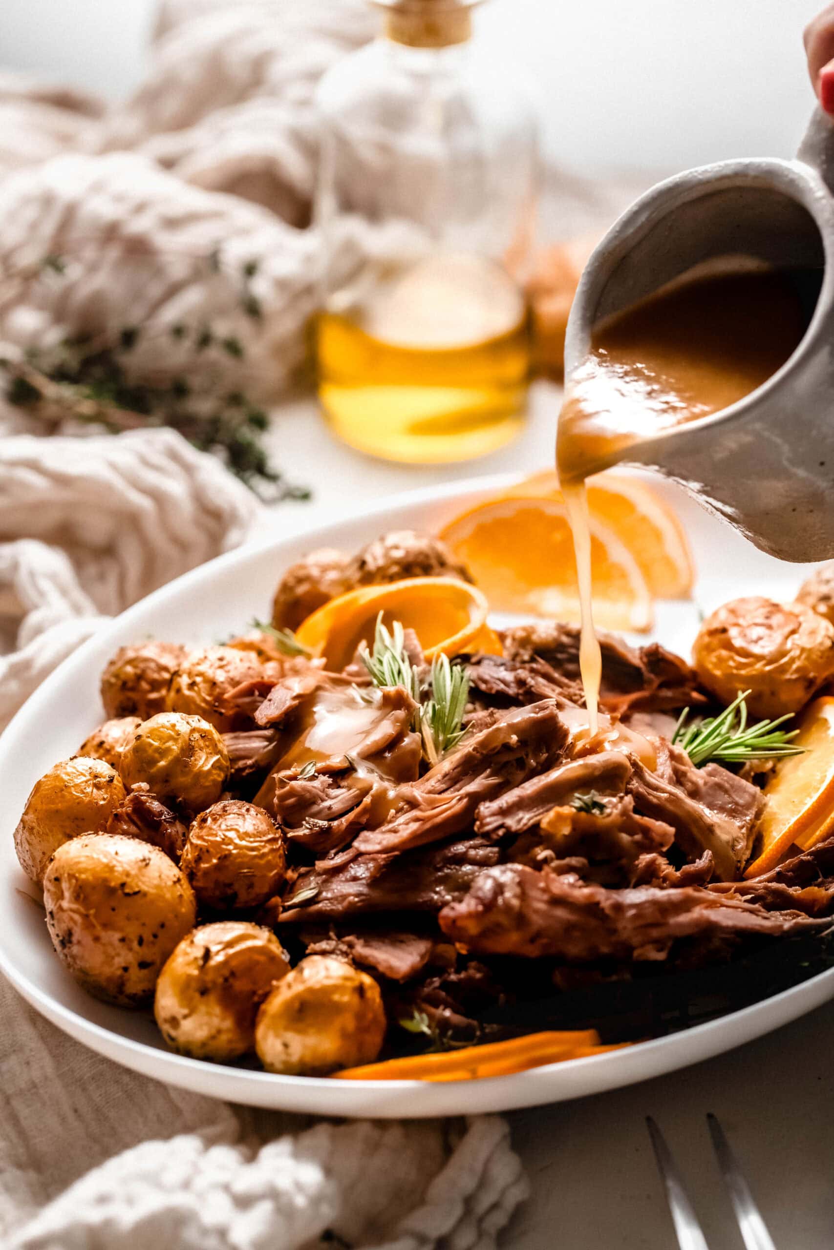 Oven-Braised Lamb Shoulder Recipe with the BEST Gravy!