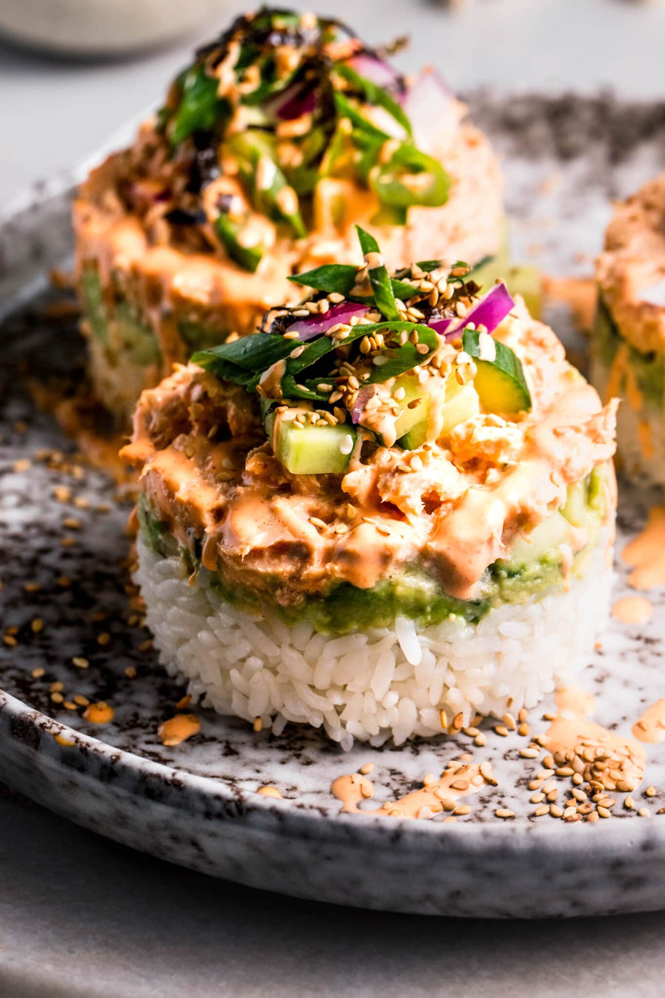 Spicy Tuna Sushi Stacks - Platings + Pairings
